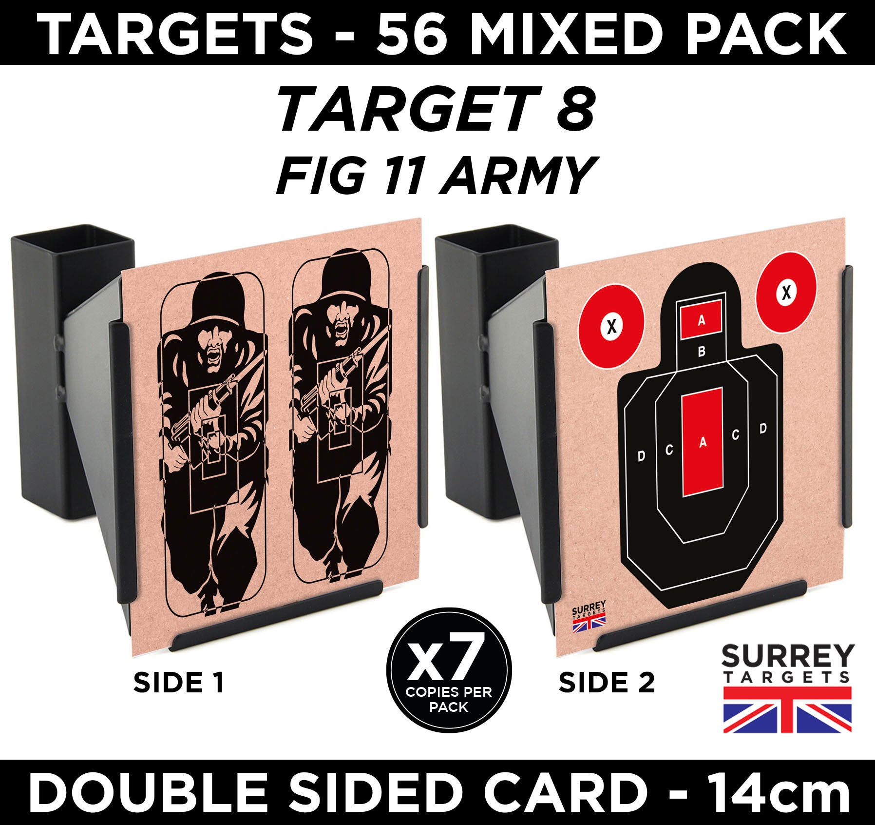 Hostile Combat Tactical Targets 14cm Mixed Design Pack of 56 – Surrey ...
