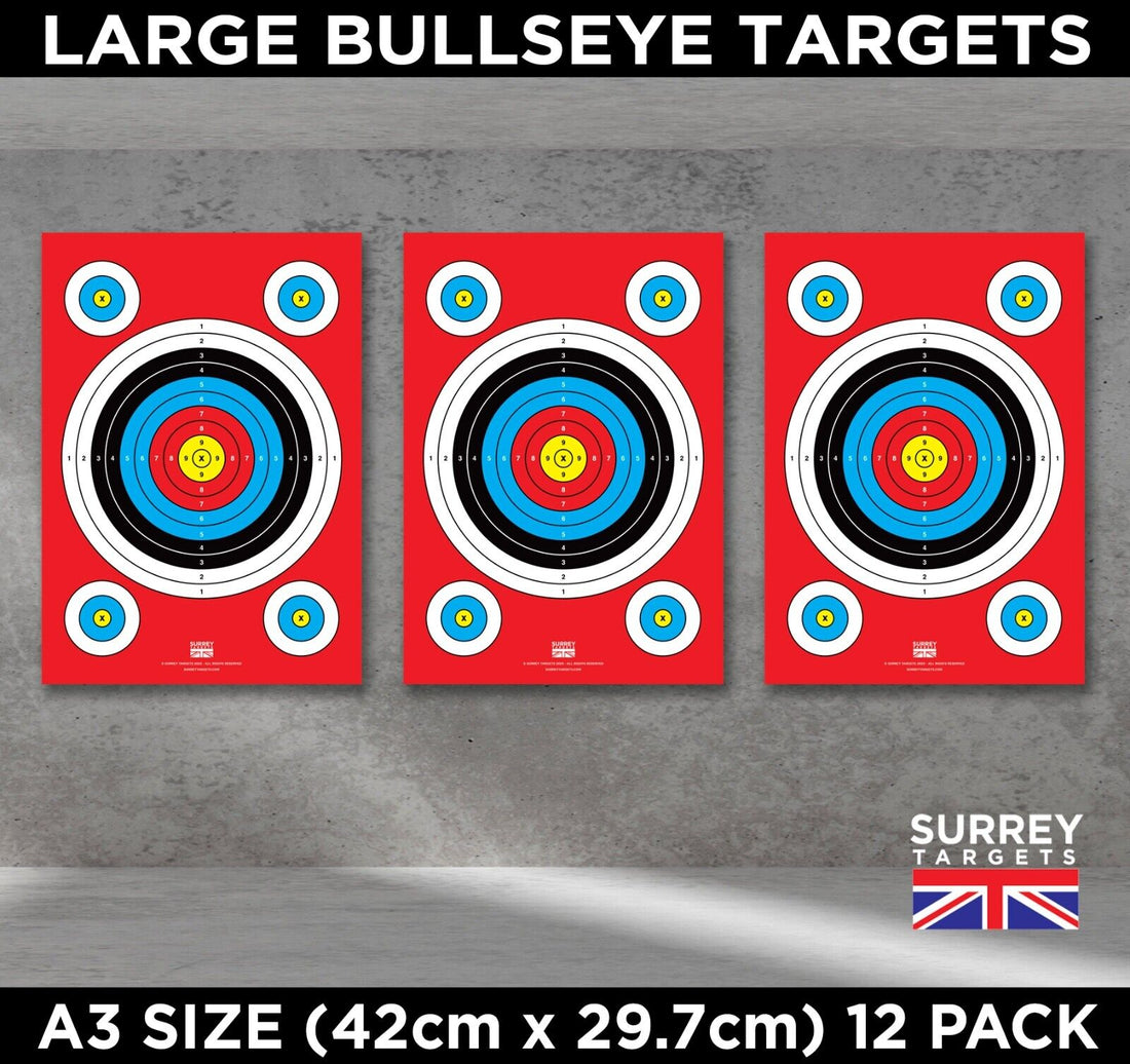 LARGE A3 BULLSEYE TARGETS Air Rifle Pistol Gun BB Airsoft Crossbow Tar ...