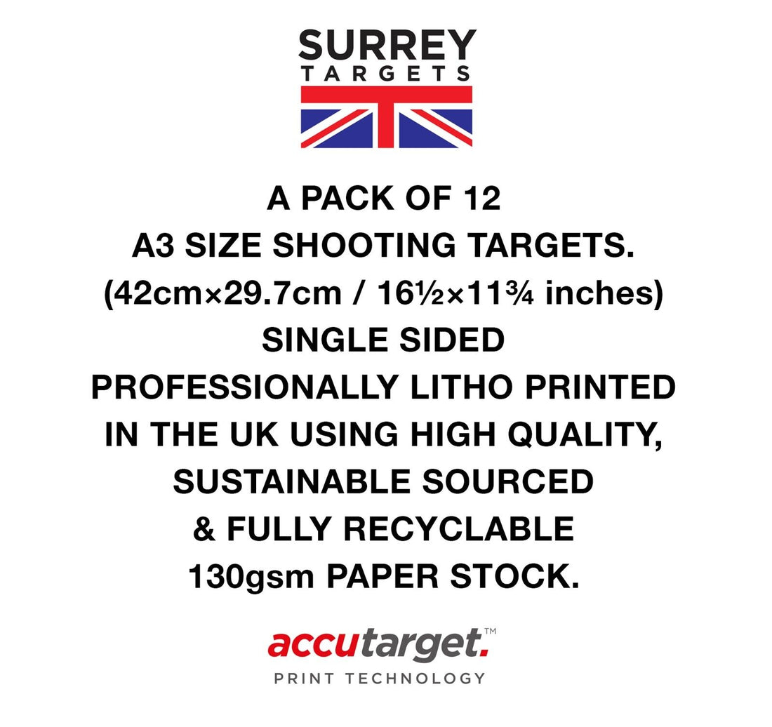 LARGE A3 BULLSEYE TARGETS Air Rifle Pistol Gun BB Airsoft Crossbow Tar ...