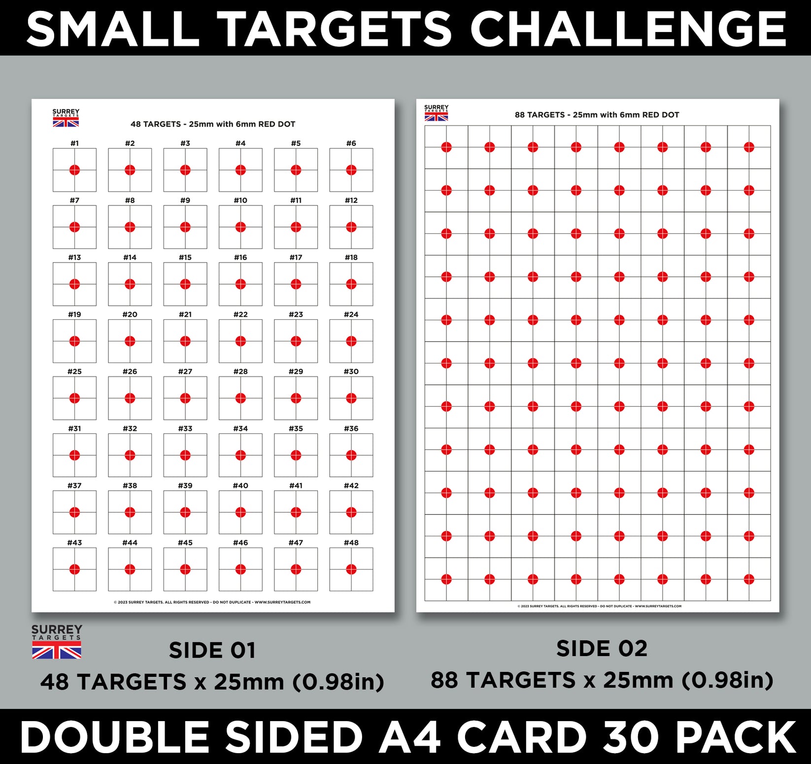 BENCHREST Shooting Targets 25mm A4 Sheets Airsoft PCP Rifle Rimfire 2 ...